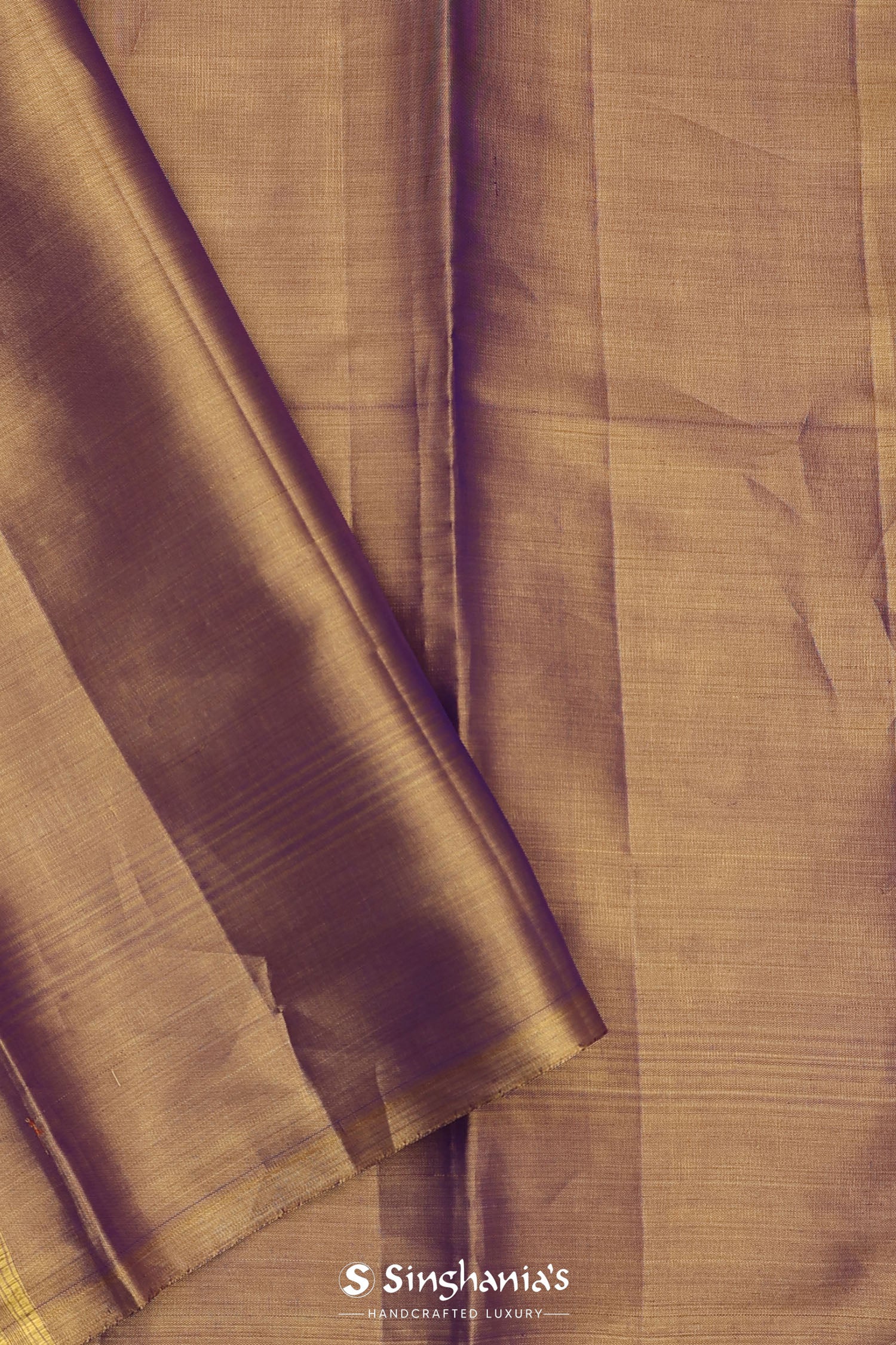 Dull Gold Kanjivaram Tissue Designer Saree With Open Border| Singhania's